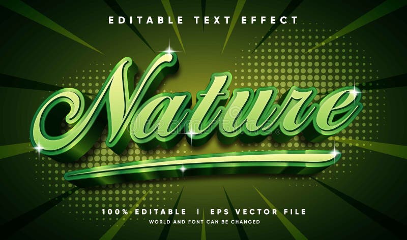 Nature Luxury 3d Vector Text Effect with Modern Style Stock Illustration - Illustration of ...