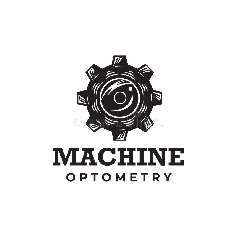 Machine Optometry Logo Vintage Retro Rustic Vector Eye in Gear Stock ...