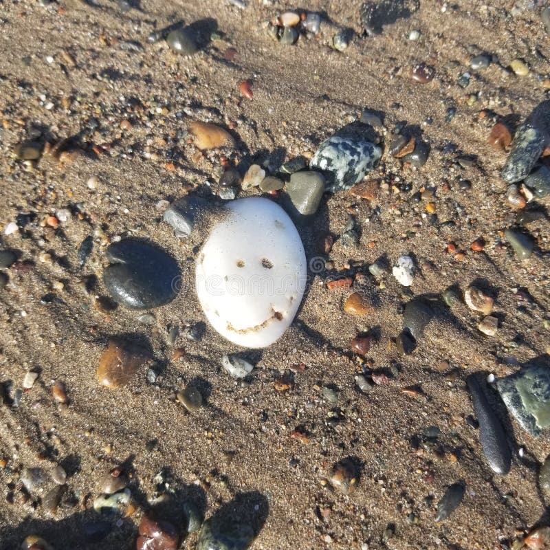 Nature Made a Smile on the Beach Rock Stock Image - Image of happiness ...