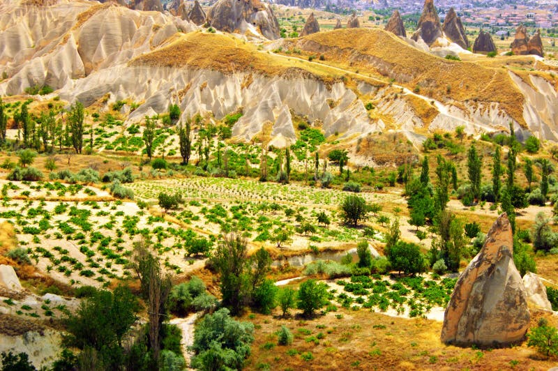 Magnificent Rock Landscape. Cappadocia, Turkey Stock Image - Image of ...