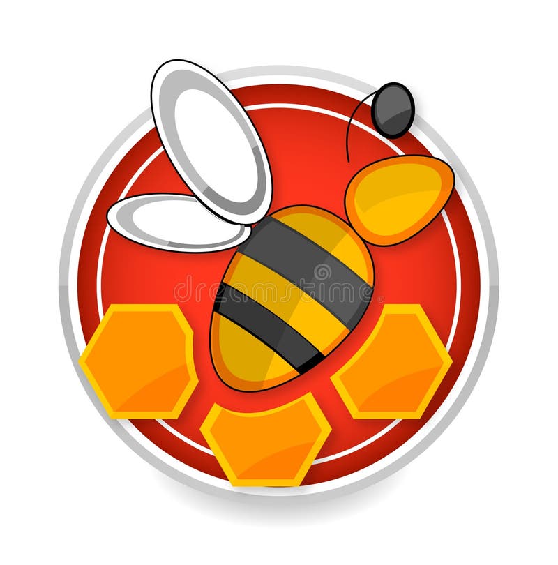 Nature and Medic Bee Symbol Yellow Color Stock Vector - Illustration of ...