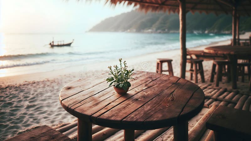Nature Meets Commerce, Beachside Display Table for Marketing Your ...