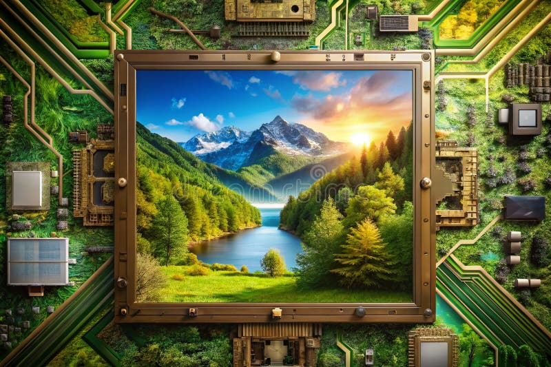 Nature Meets Tech a Double Exposure Masterpiece Showcasing the ...