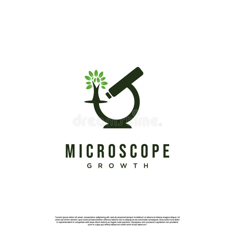 Nature Microscope Logo, Microscope with Growth Tree Logo Design Modern ...