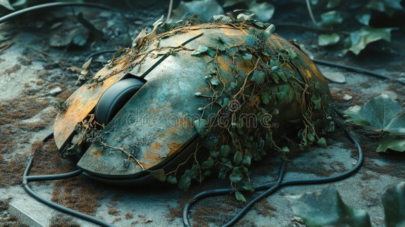 Nature Overtaking a Rustic Computer Mouse in Decay Stock Photo - Image ...