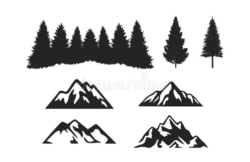 Mountain Tree Line Silhouette