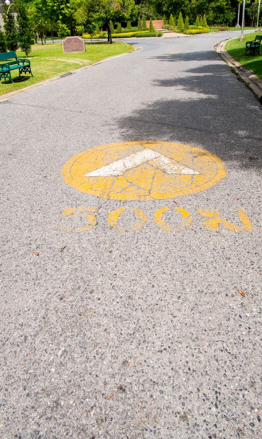 Nature Park with Bench, Bicycle Road and Footpath Stock Image - Image ...