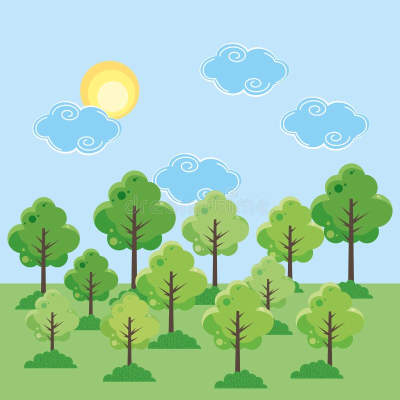 Vector Park Sunny Day Illustration Stock Vector - Illustration of ...