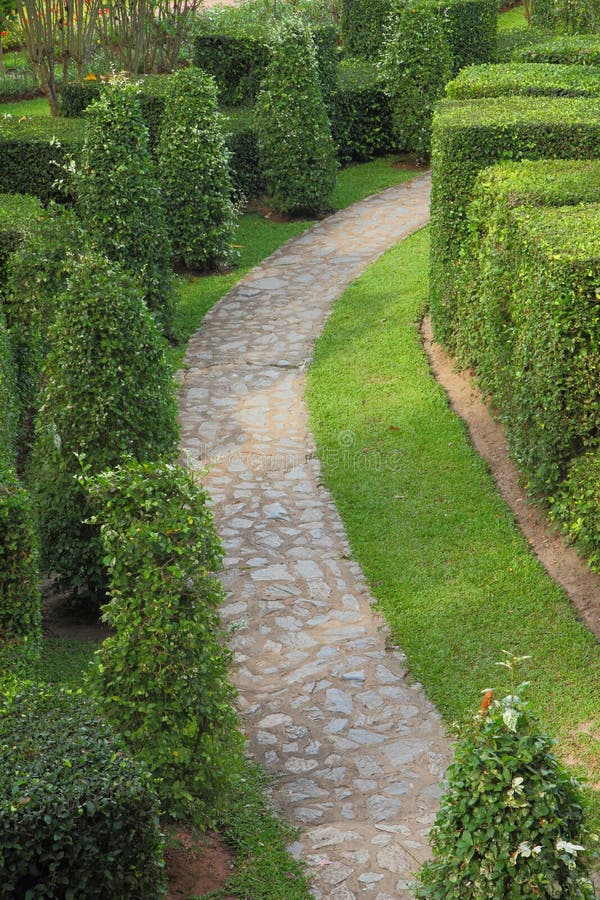 Nature Path through in the Garden Stock Image - Image of flora ...
