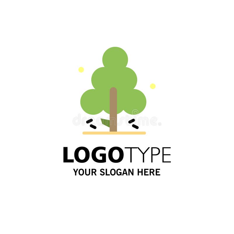 Nature, Pine, Spring, Tree Business Logo Template. Flat Color Stock ...