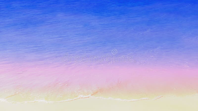 Nature, Pink Beach and Deep Blue Sea Waves Stock Photo - Image of happy ...