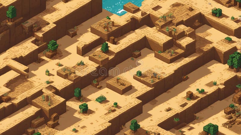 Nature Pixel Landscape Video Game User Interface in Minecraft Style, 8 ...