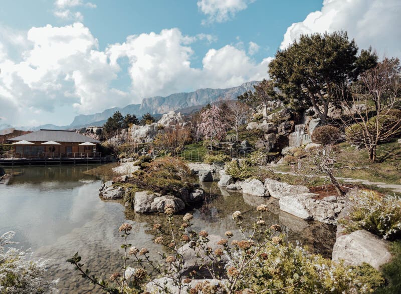 Nature Place with Mountains and Lake Stock Photo - Image of calm, sunny ...