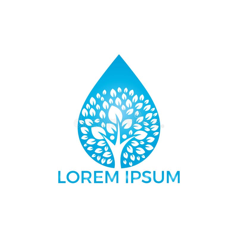 Water Drop with Human Tree Icon Vector Logo Design. Stock Vector ...