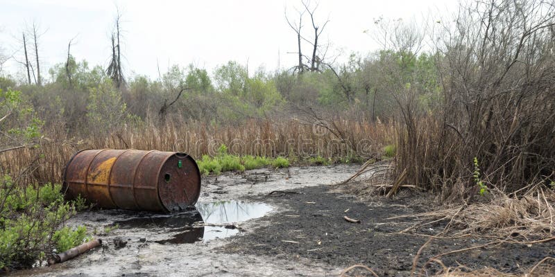 Nature Pollution Contamination Barrel Drum Stock Illustration ...