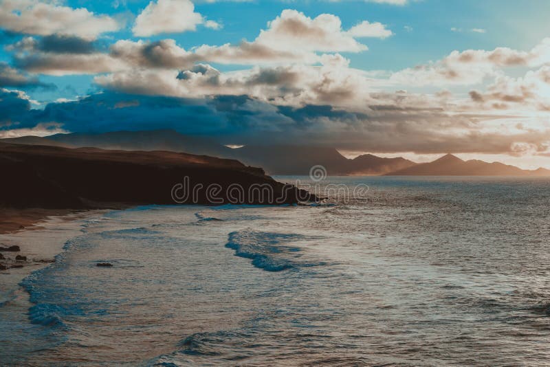 Nature Poster. Ocean View. Sunset on the Beach Stock Photo - Image of ...