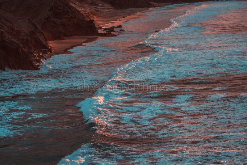 Nature Poster. Ocean View. Sunset on the Beach Stock Photo - Image of ...