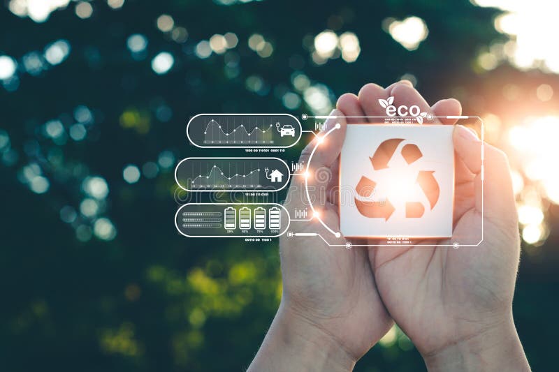 Nature Power Solar Power Renewable. Concept Saving Energy in Nature ...