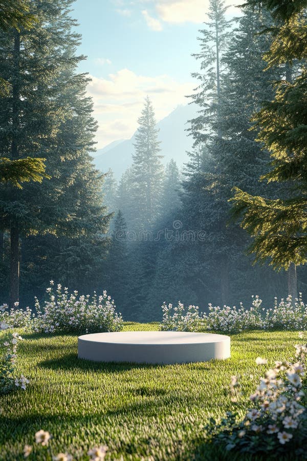 Nature Product Placement Backdrop, Centered in the Image is a Simple ...