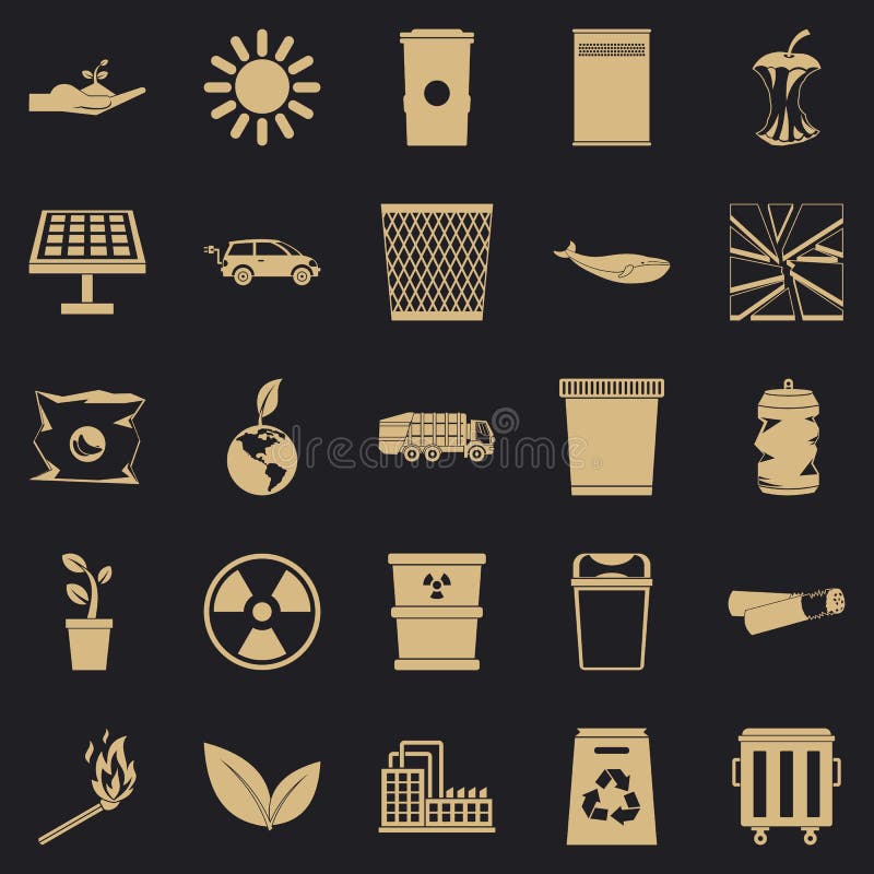 Nature Protection Icons Set, Simple Style Stock Vector - Illustration ...