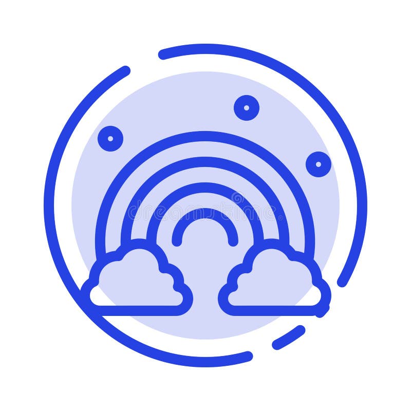 Nature, Rainbow, Spring, Wave Blue Dotted Line Line Icon Stock Vector ...