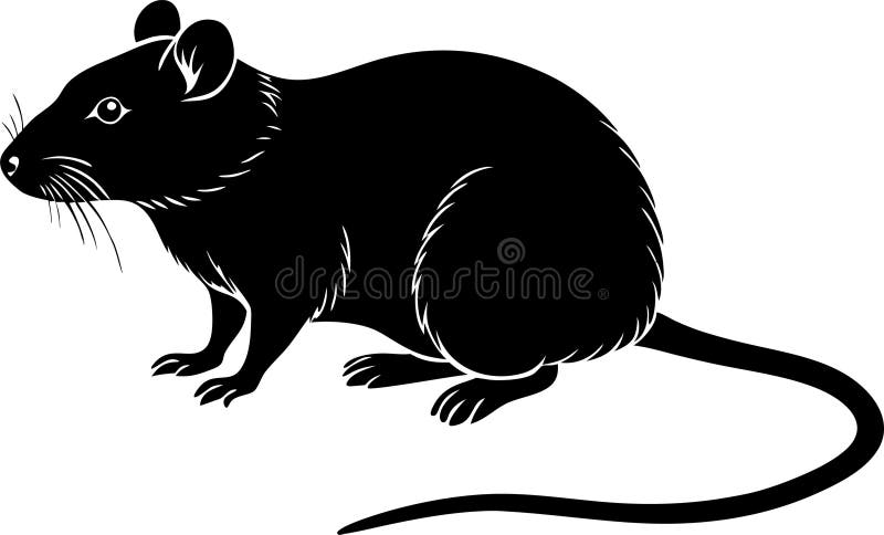 Nature Rat Silhouette Vector Art Stock Vector - Illustration of animal ...