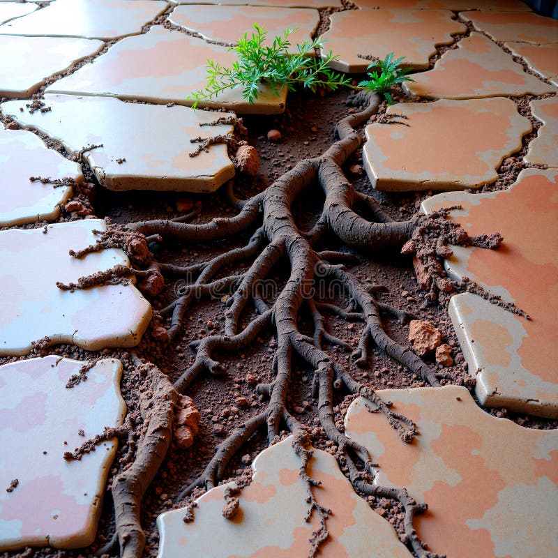 Nature reclaiming space stock photo. Image of tree, plant - 375219110