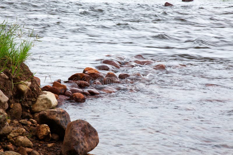 The Nature Rock in the River Stock Photo - Image of holiday, vacation ...