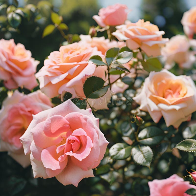 Nature Rose Flower Background Stock Illustration - Illustration of ...