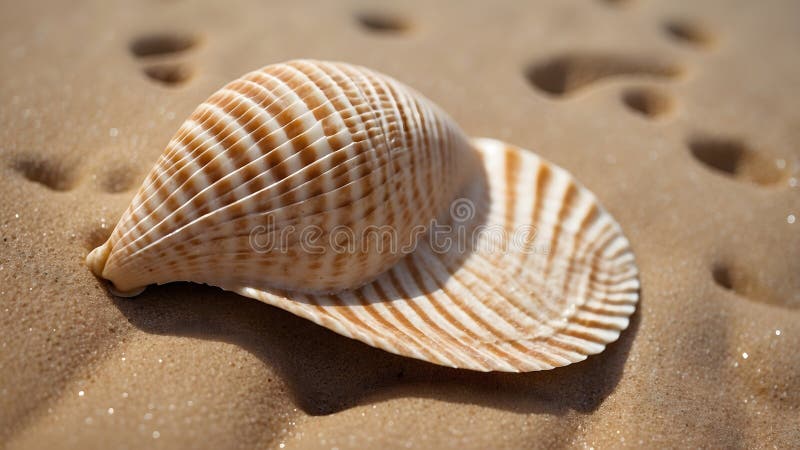 Nature S Craft: an Intimate Glimpse of a Fanshell on the Beach Stock ...