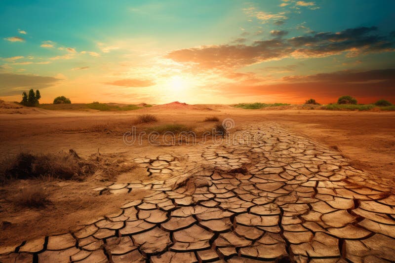Nature S Cry: Desertification Unveiled. Generative Ai. Stock ...