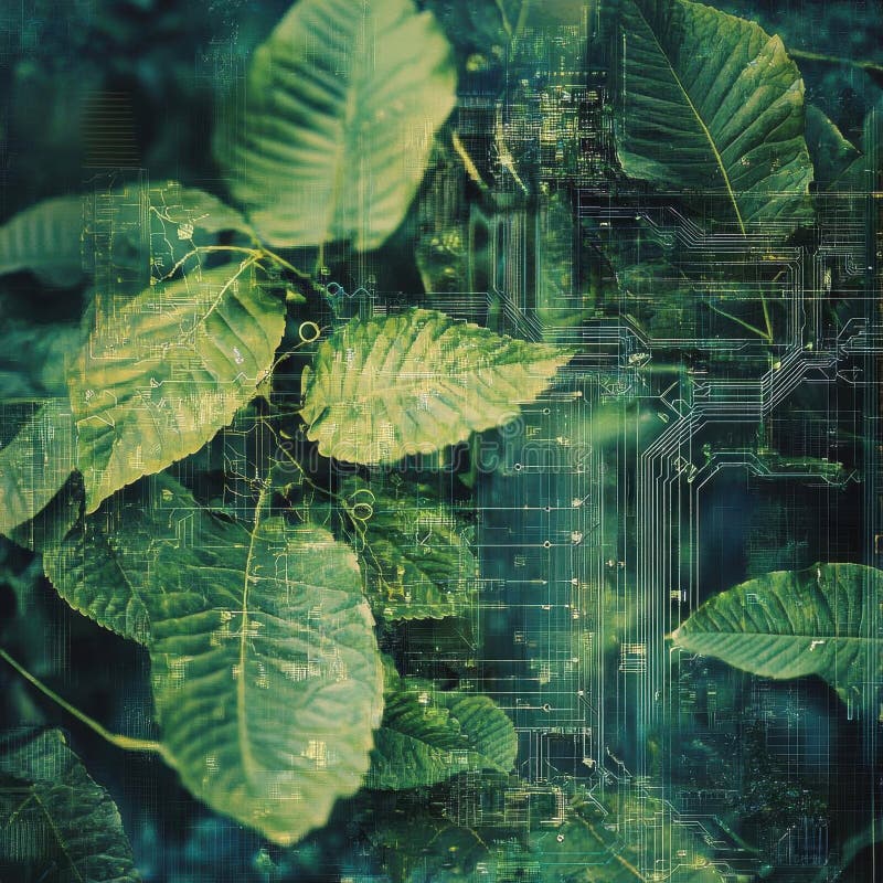 Nature S Digital Tapestry, Where Technology Meets Ecology Stock Image ...