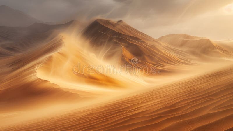 Nature S Fluid Art in Desert Sand Dunes Shaped by Winds. Stock ...