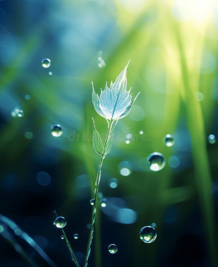 Nature S Glitter: a Mesmerizing Dewdrop Illuminated by Sunlight and ...