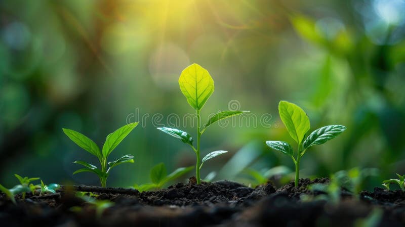 Nature S Growth: Three Steps of Tree Development in the Radiant Morning ...