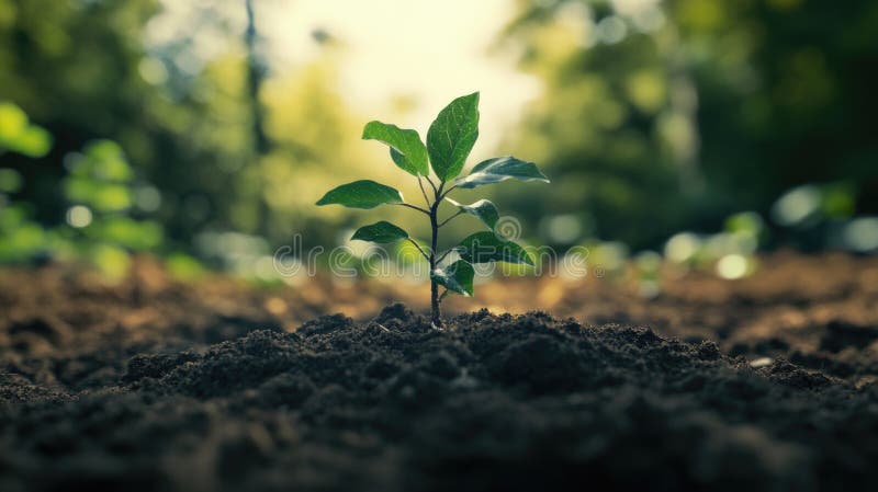 Nature S Growth: a Tiny Plant Sprouting in a Field Stock Photo - Image ...