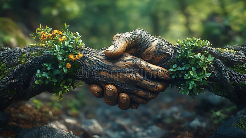 Nature S Handshake Forest, Unity, Environmental Concept Stock ...