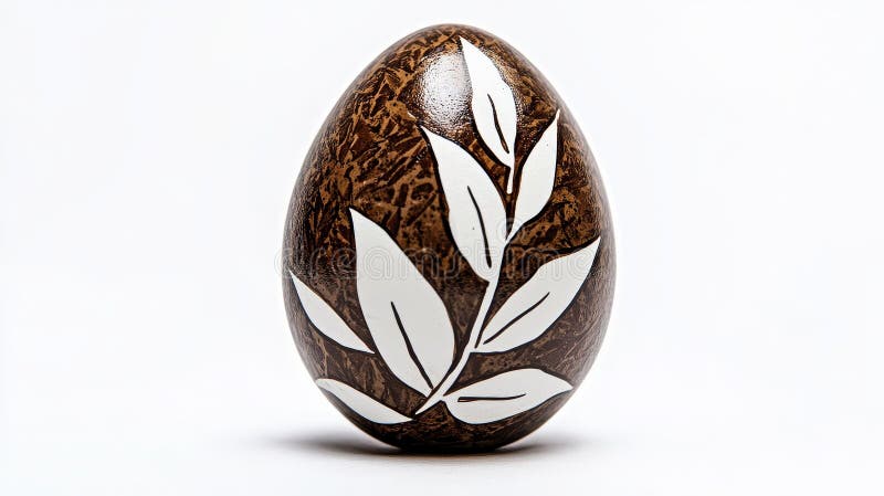 Natures Masterpiece an Easter Egg with Leaf Pattern a Handcrafted ...