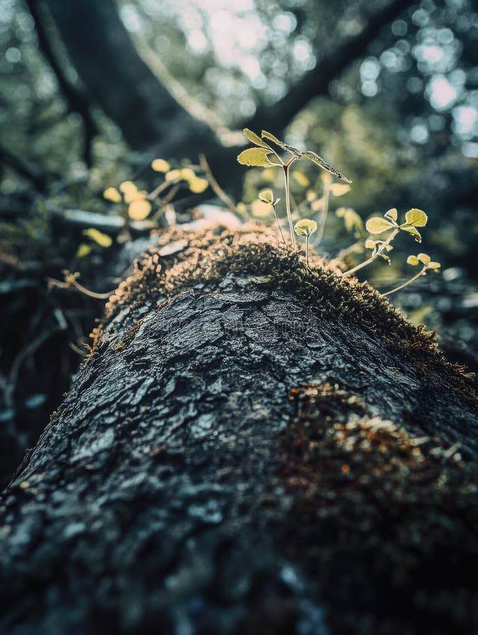 Nature S Resilience: Moss Growing on a Fallen Tree Stock Photo - Image ...