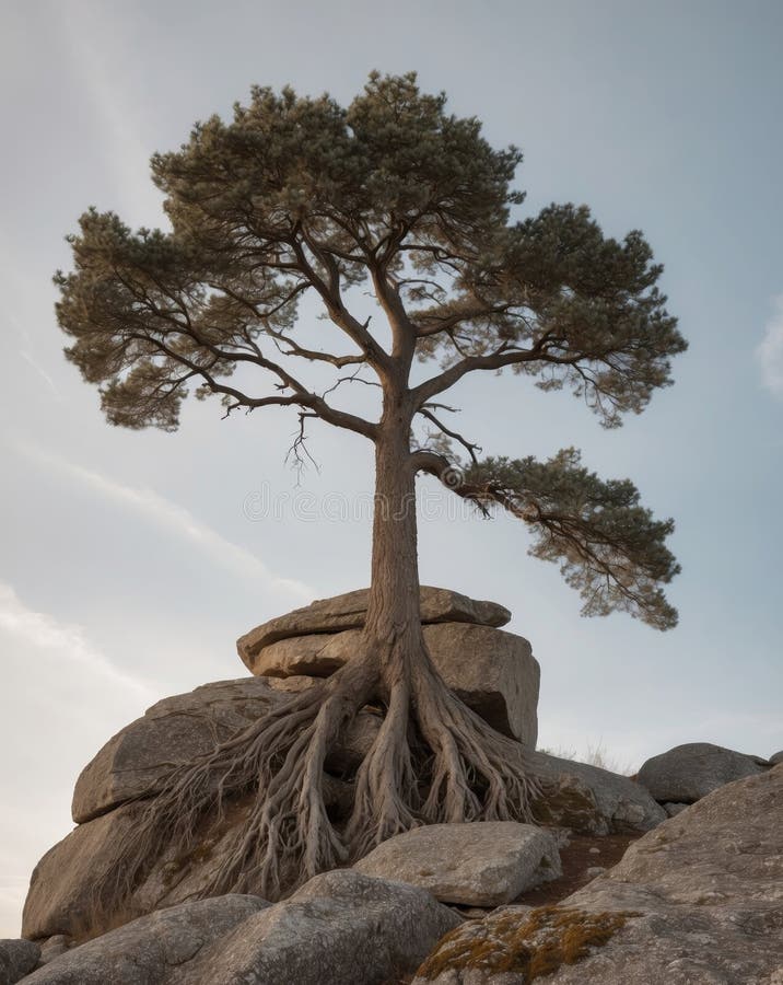 Nature& X27;s Resilience a Tree Growing on Rocks Stock Photo - Image of ...