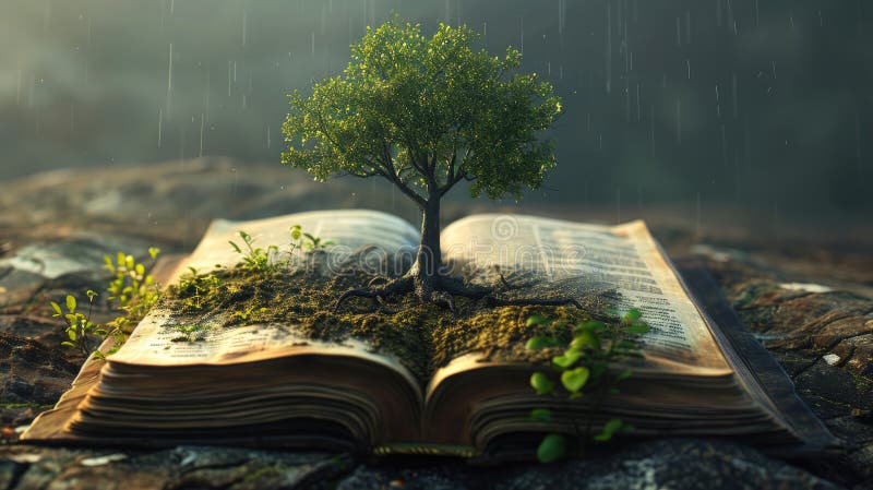Nature S Sanctuary: Tree Rooted in Scripture. Stock Illustration ...