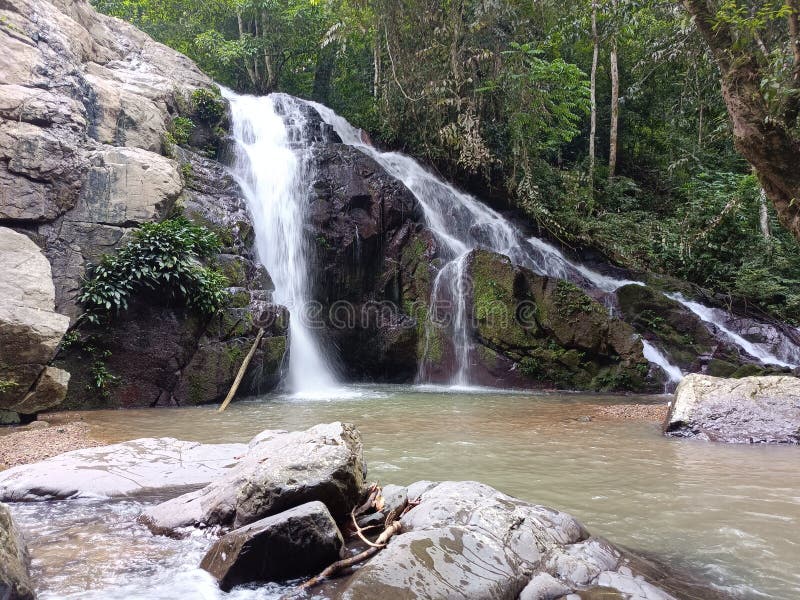 Nature’s Secret Hidden Waterfall in the Wilderness Stock Photo - Image ...