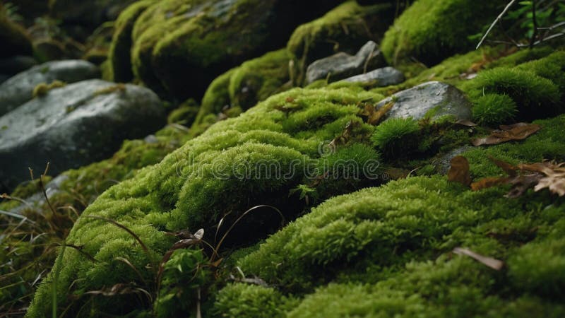 Nature S Texture Realistic Moss-Covered Rocks with Abstract Patterns ...