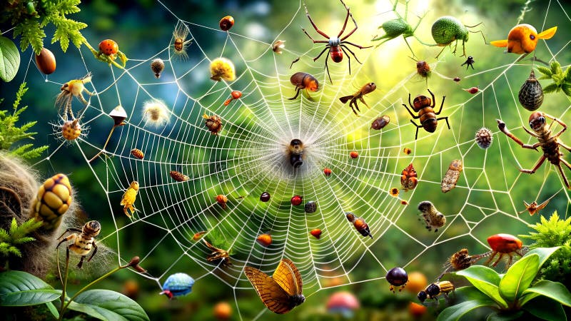 Natures Web a Depiction of Lifes Interconnectedness and Intricate ...