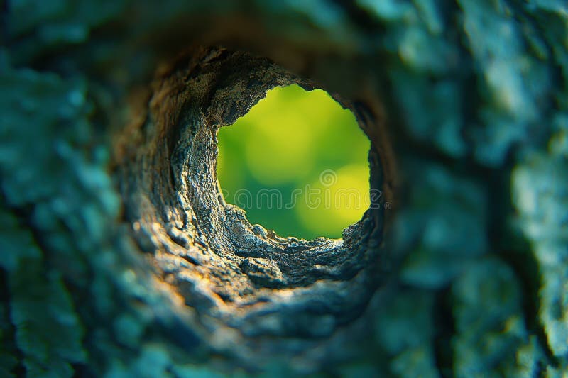 Nature Scene through Tree Bark Close-up Perspective Tranquil ...