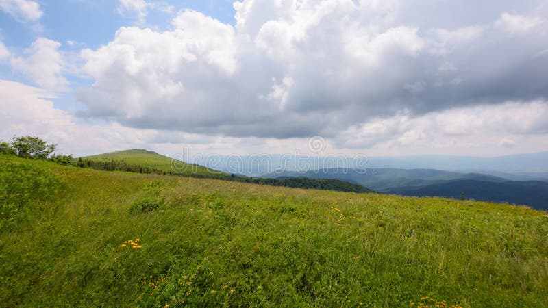 Nature Scenery with Hills and Meadows Stock Image - Image of ecology ...