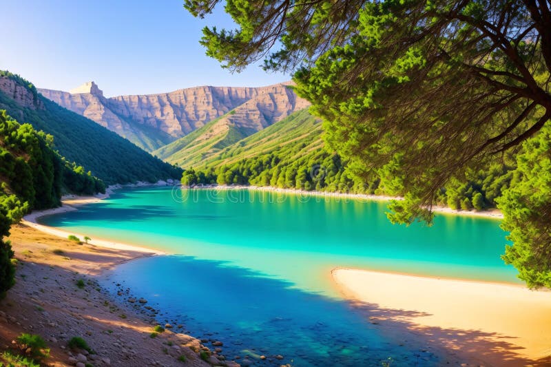 Nature scenery in Lebanon. stock illustration. Illustration of snow ...