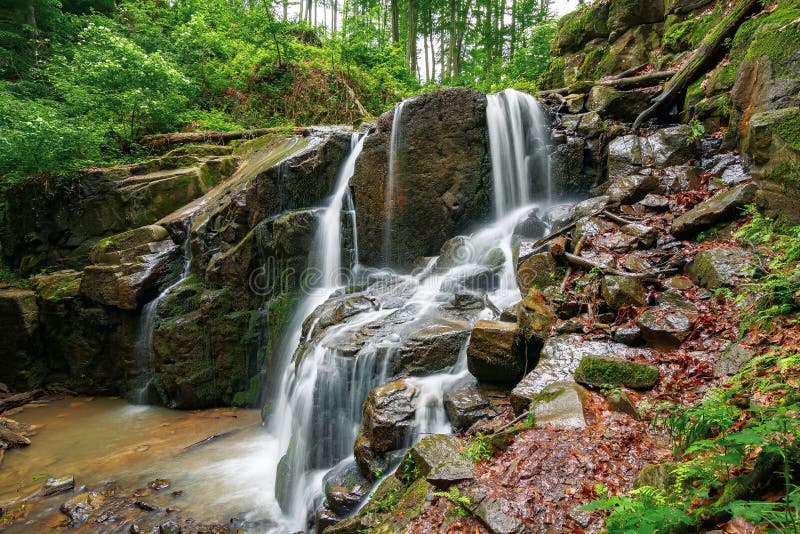 Nature Scenery with Waterfall in Spring Stock Photo - Image of rock ...