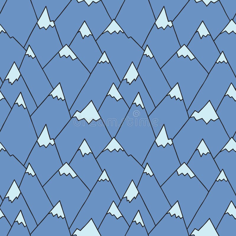 Nature Seamless Pattern in Blue Color Stock Vector - Illustration of ...