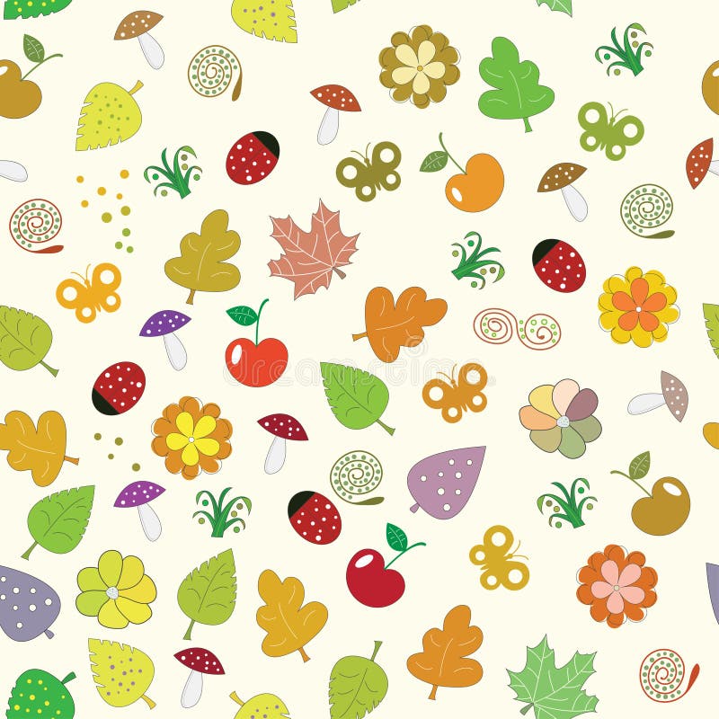 Nature seamless pattern. stock illustration. Illustration of element ...